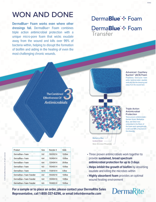 DermaBlue+ Foam Wound Dressing, 4″x 4″, Box of 20 – HomeSupply