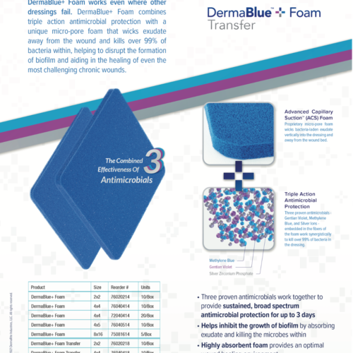DermaBlue+ Foam Transfer Dressing, 4″x 4″, Box of 10 | HomeSupply.Net